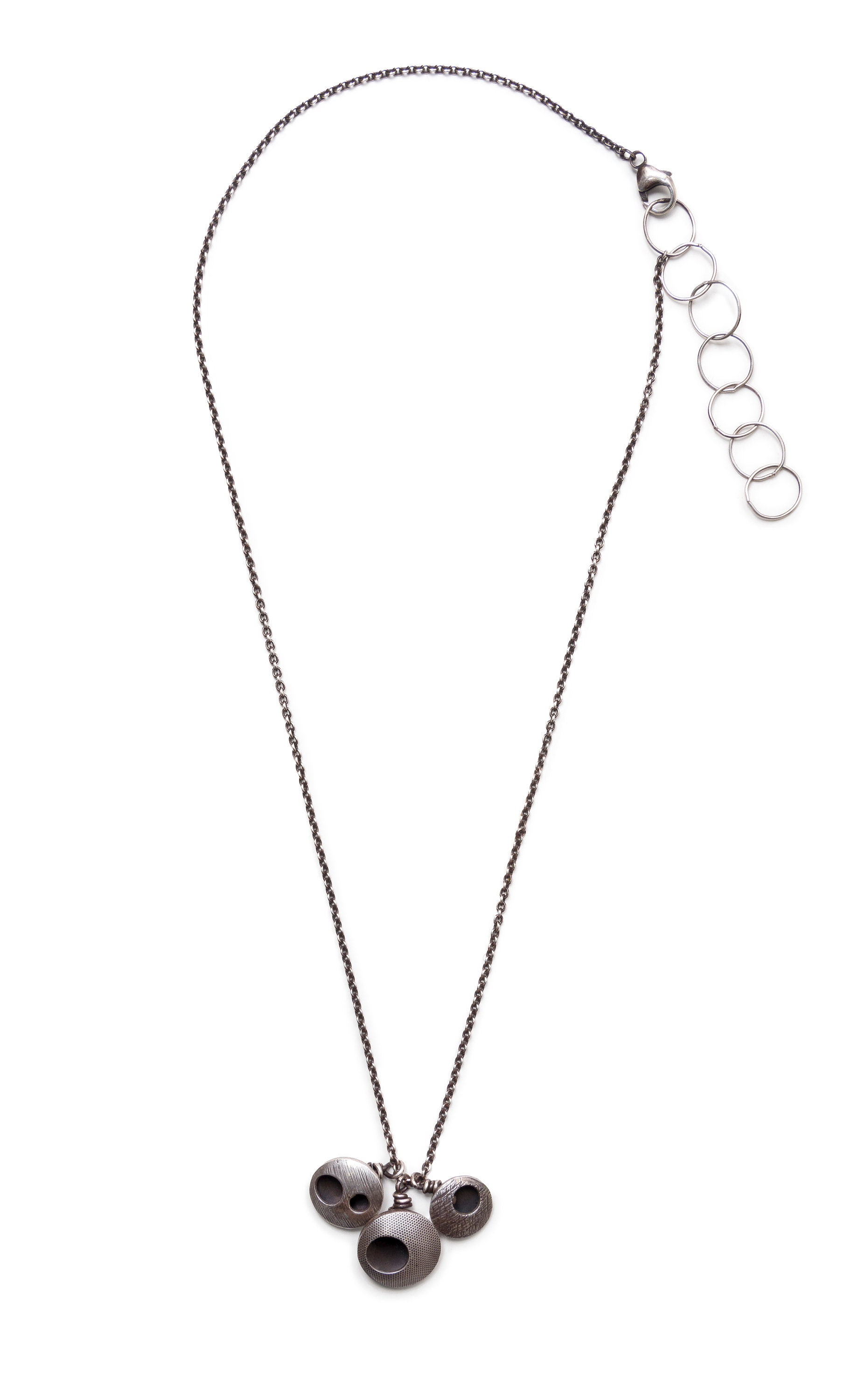 Three Orbs Necklace - Round Pendant - Sterling Silver - Silver Necklace ...