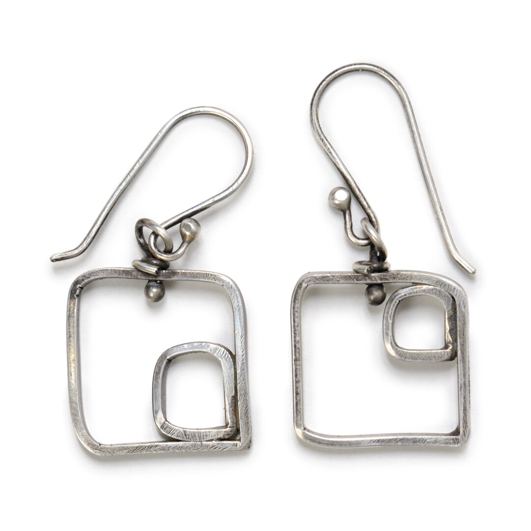 Geometry Earrings - Sterling Silver Earrings Geometric Jewelry ...