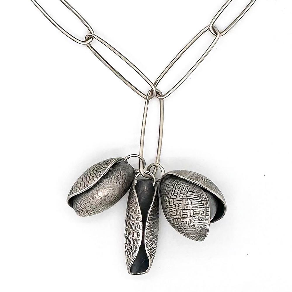 Textures Silver Charm Necklace - Etsy