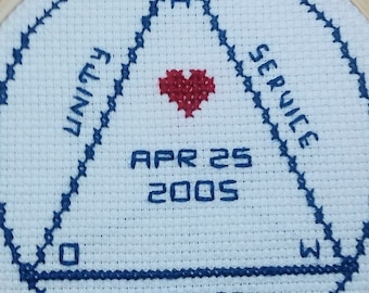 AA Recovery Symbol, Serenity Prayer, Stained Glass Recovery Symbol ...