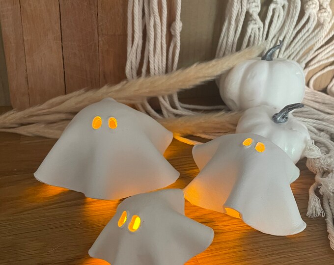 Halloween Home Decor/ Spooky Season / Ghost Tea Lights / - Etsy