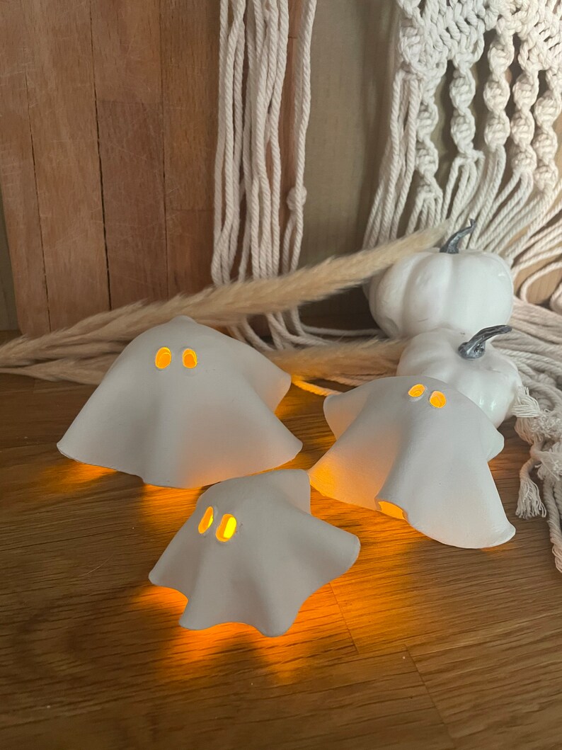 Halloween Home Decor/ Spooky Season / Ghost Tea Lights / - Etsy