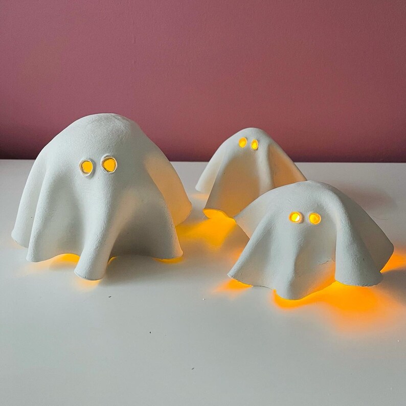 Halloween Home Decor/ Spooky Season / Ghost Tea Lights / - Etsy