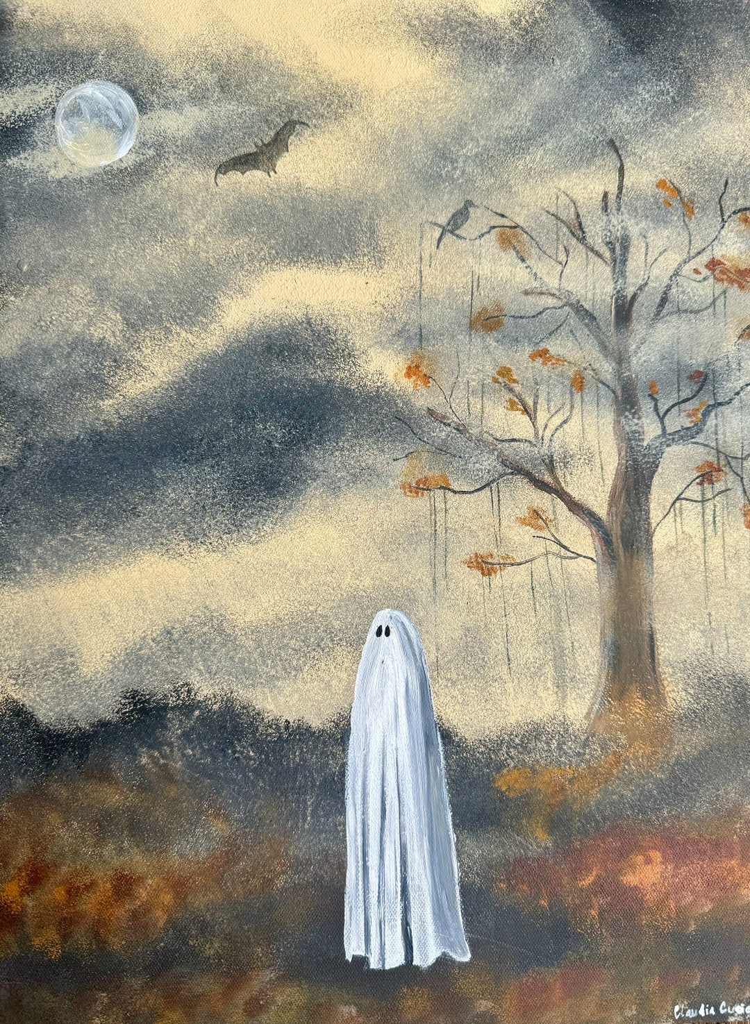 PRINT Halloween Ghost Spooky Print, Gothic Prints, Ghoul Art, Halloween ...