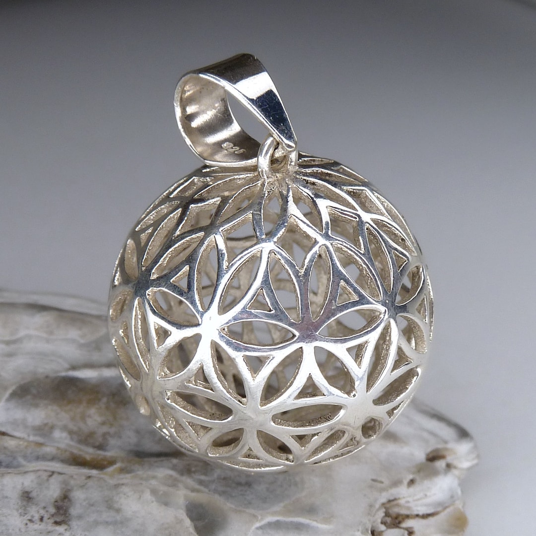 FLOWER OF LIFE Jali Sphere Pendant Solid Silver Silversari YPS1042 - Etsy