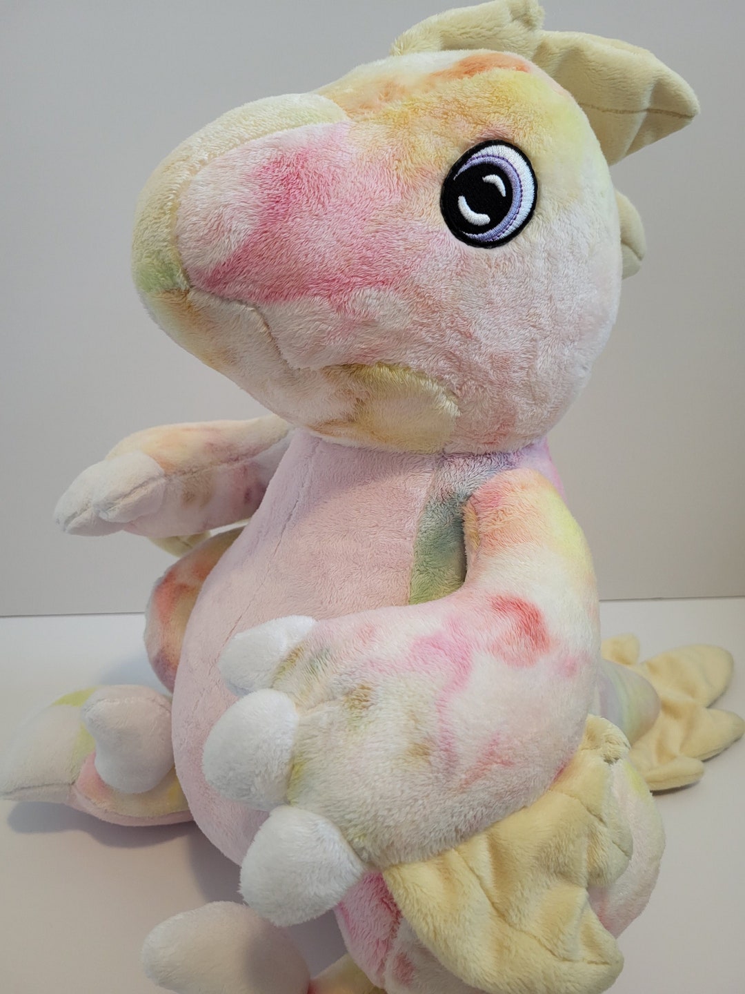 OOAK Rainbow Tie-dye Pastel Raptor Plush - Etsy