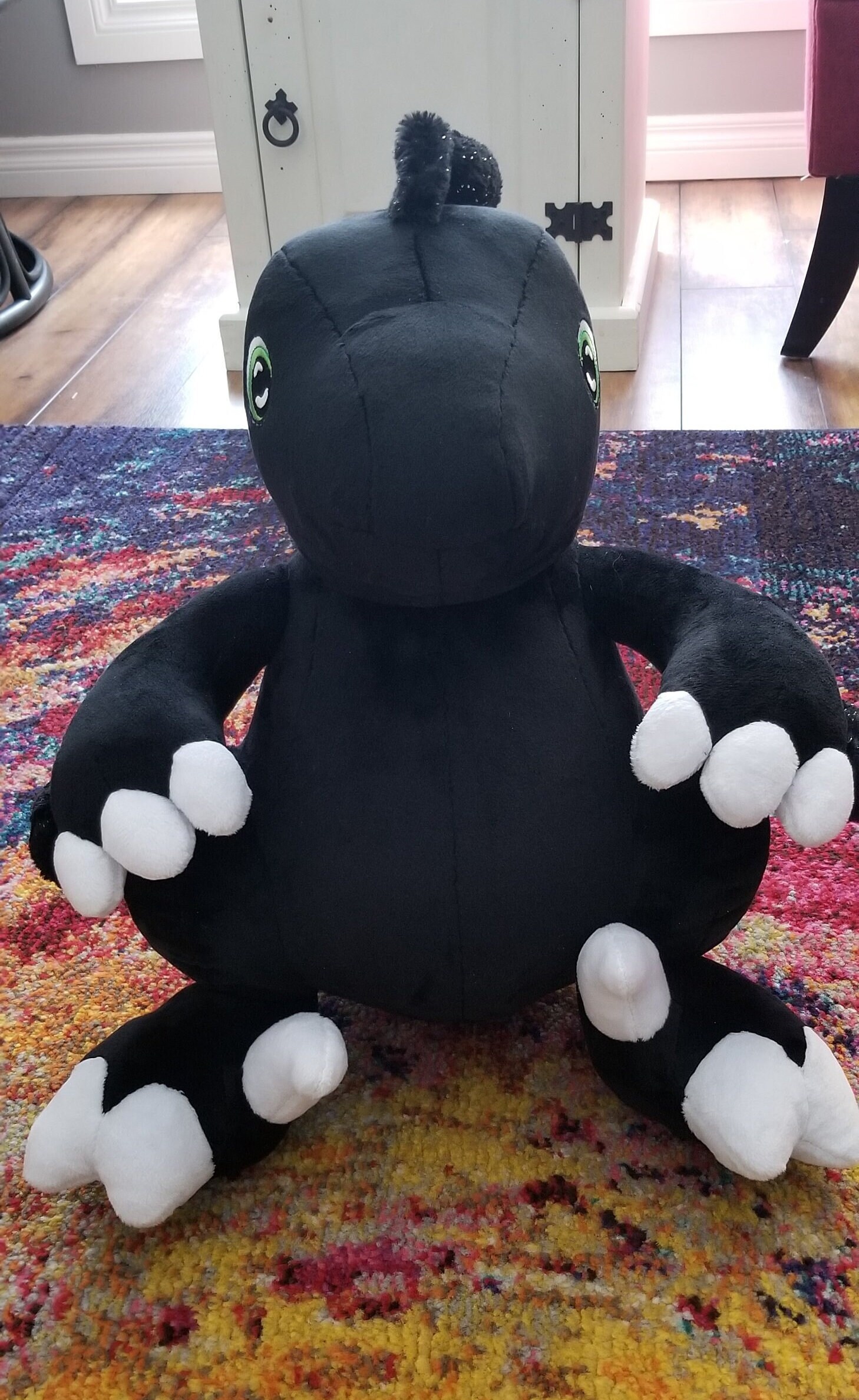 Black Raptor Sparkly Feathers Plush Dinosaur - Etsy