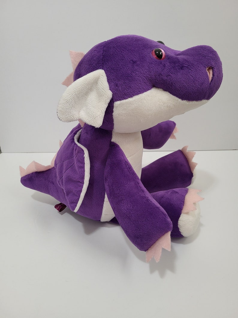 Purple and White Dragon Plush Magic Puff Dragon - Etsy