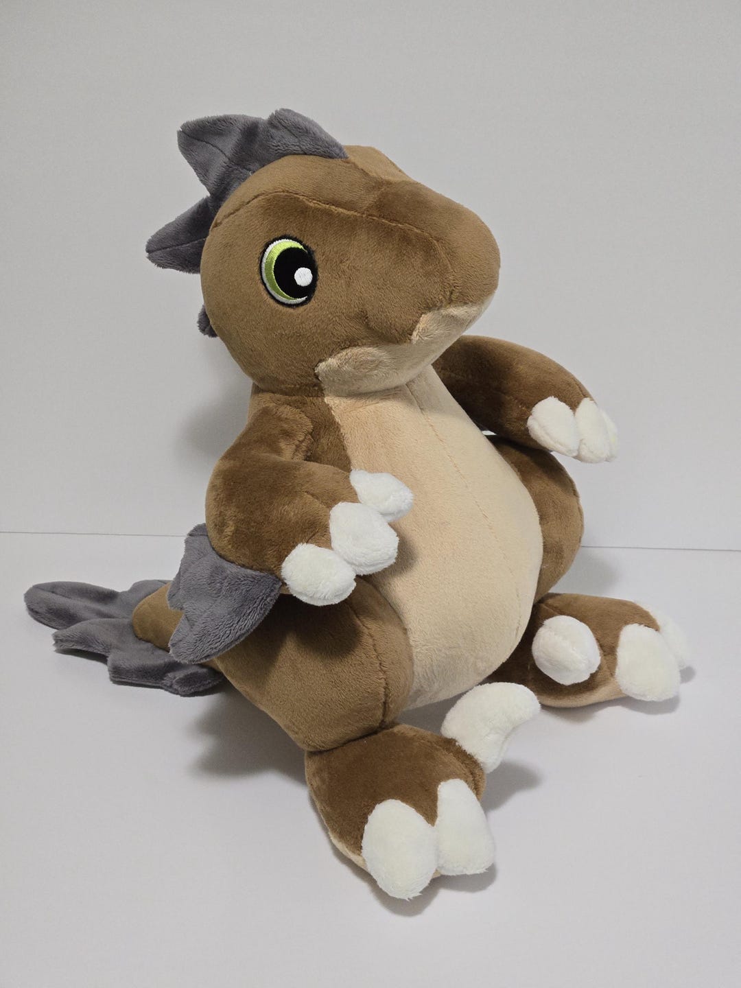 Brown Raptor Grey Feathers Plush Dinosaur - Etsy