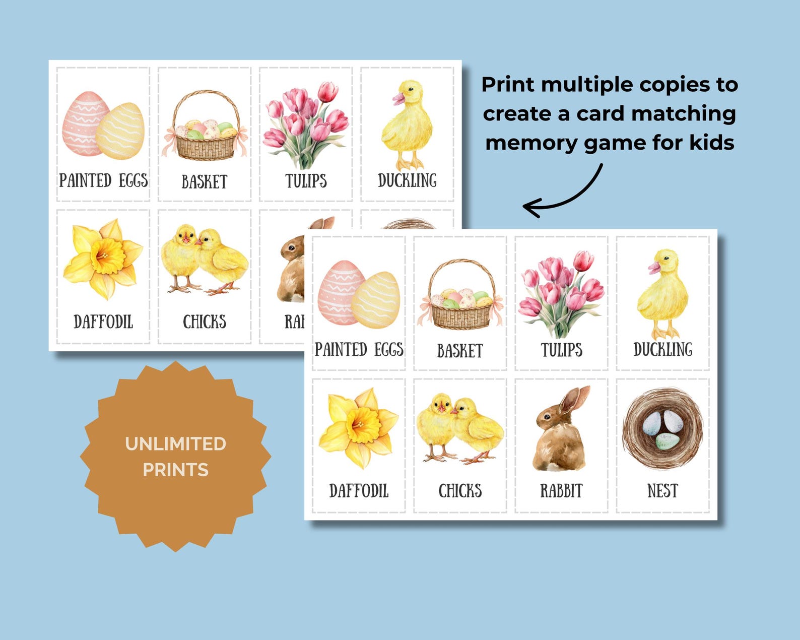 Printable Flashcards Easter Vocabulary Building for Kids, Preschool ...