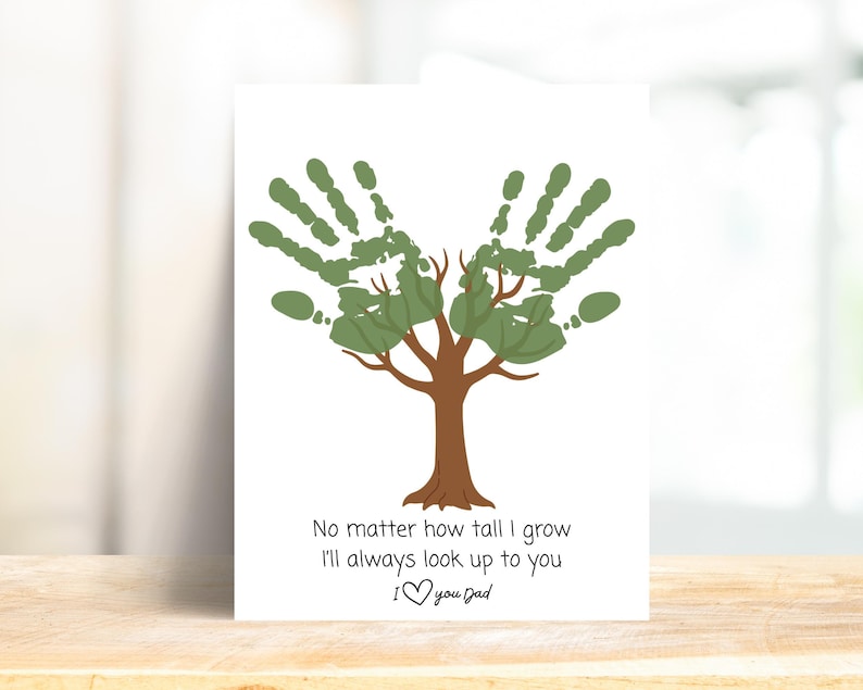 Handprint Painting, Father's Day, Printable Tree Art Gift From Kids ...