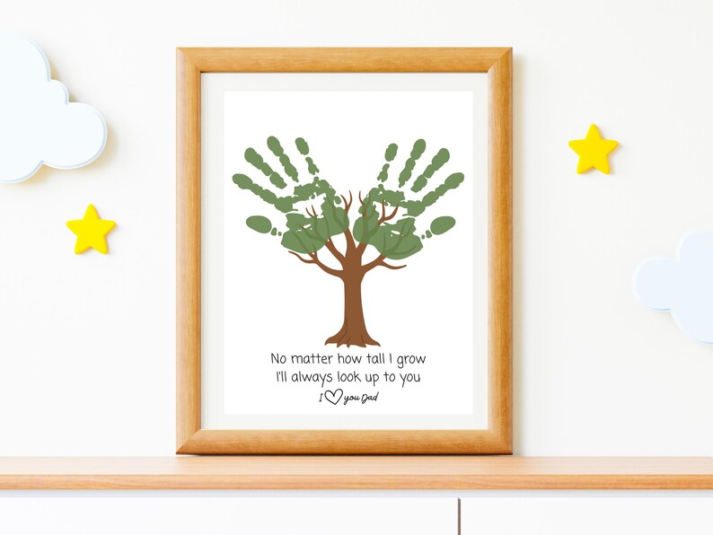 Handprint Painting, Father's Day, Printable Tree Art Gift From Kids ...