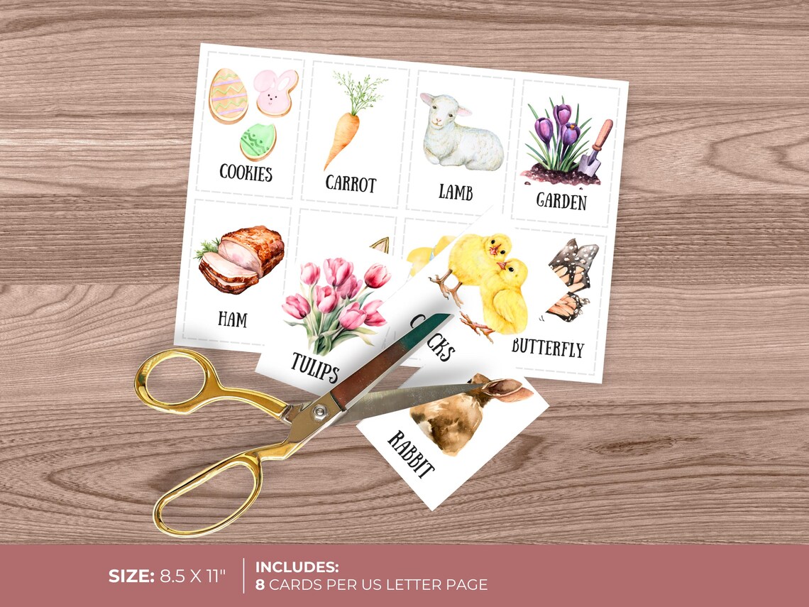 Printable Flashcards Easter Vocabulary Building for Kids, Preschool ...