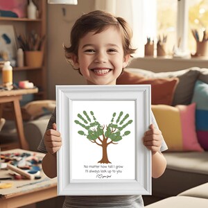 Handprint Painting, Father's Day, Printable Tree Art Gift From Kids ...