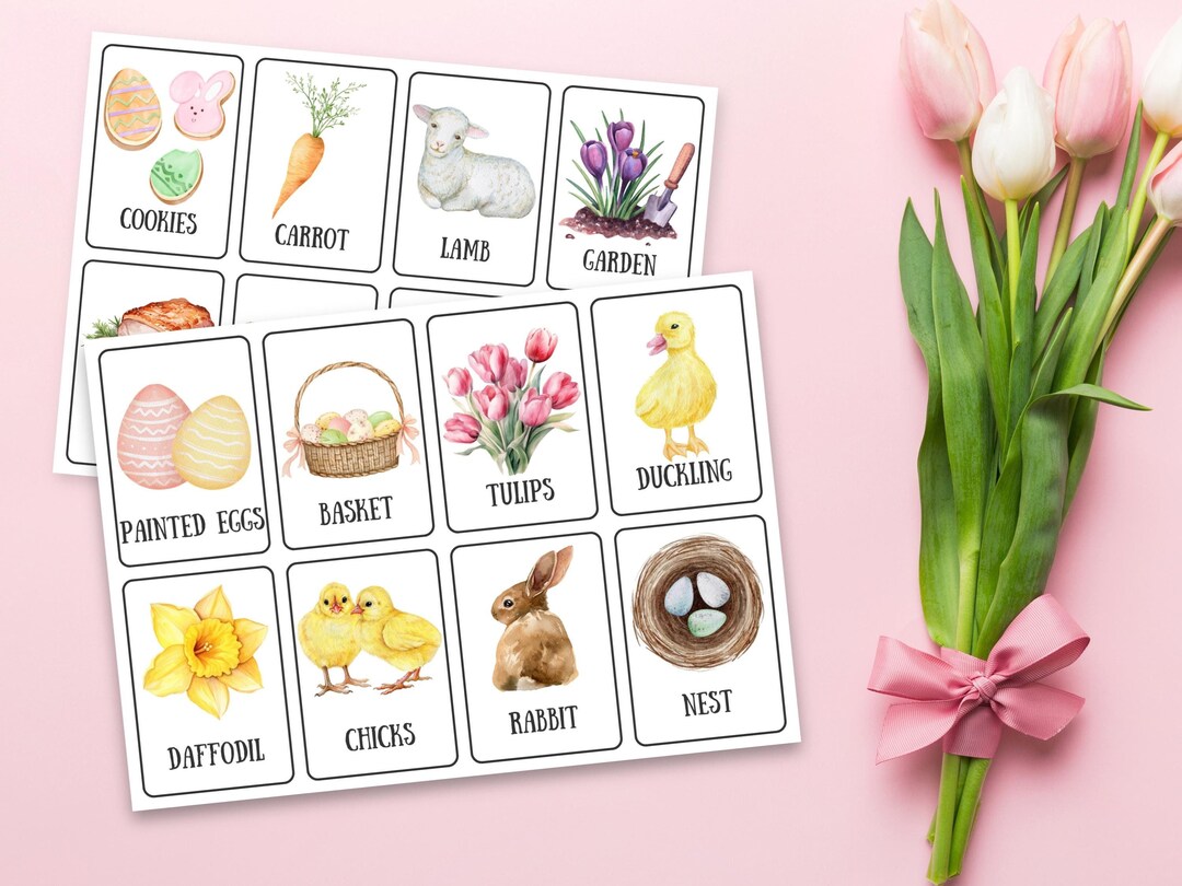 Printable Easter Vocabulary Flashcards, 16 Flashcards for Toddlers ...