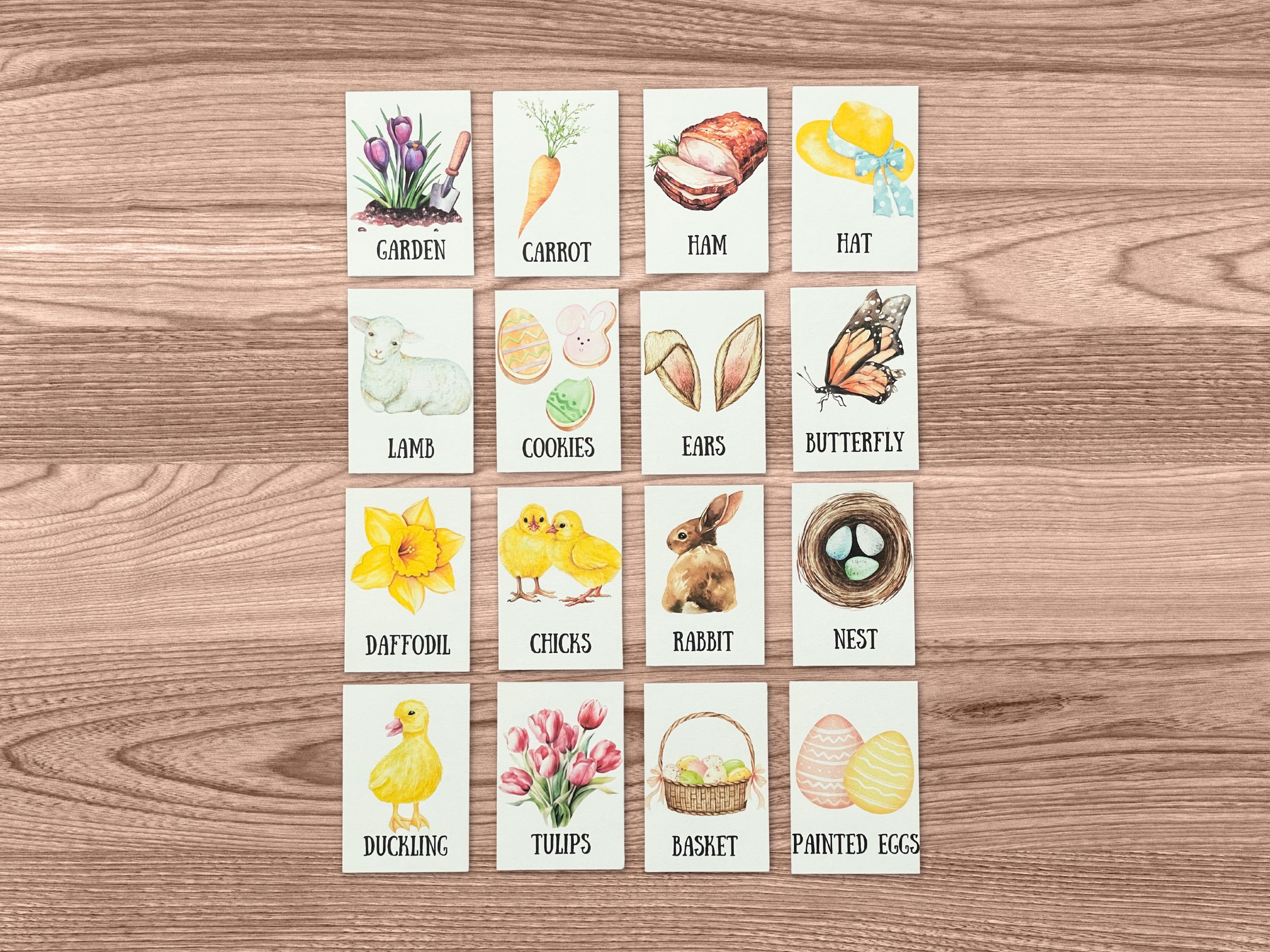 Printable Flashcards Easter Vocabulary Building for Kids, Preschool ...