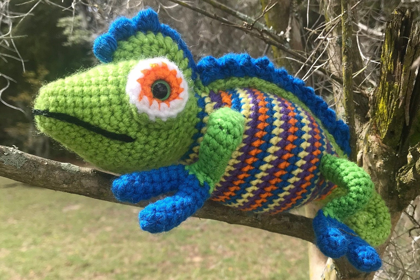 Colorful Chameleon Stuffed Animal Crocheted Toy - Etsy