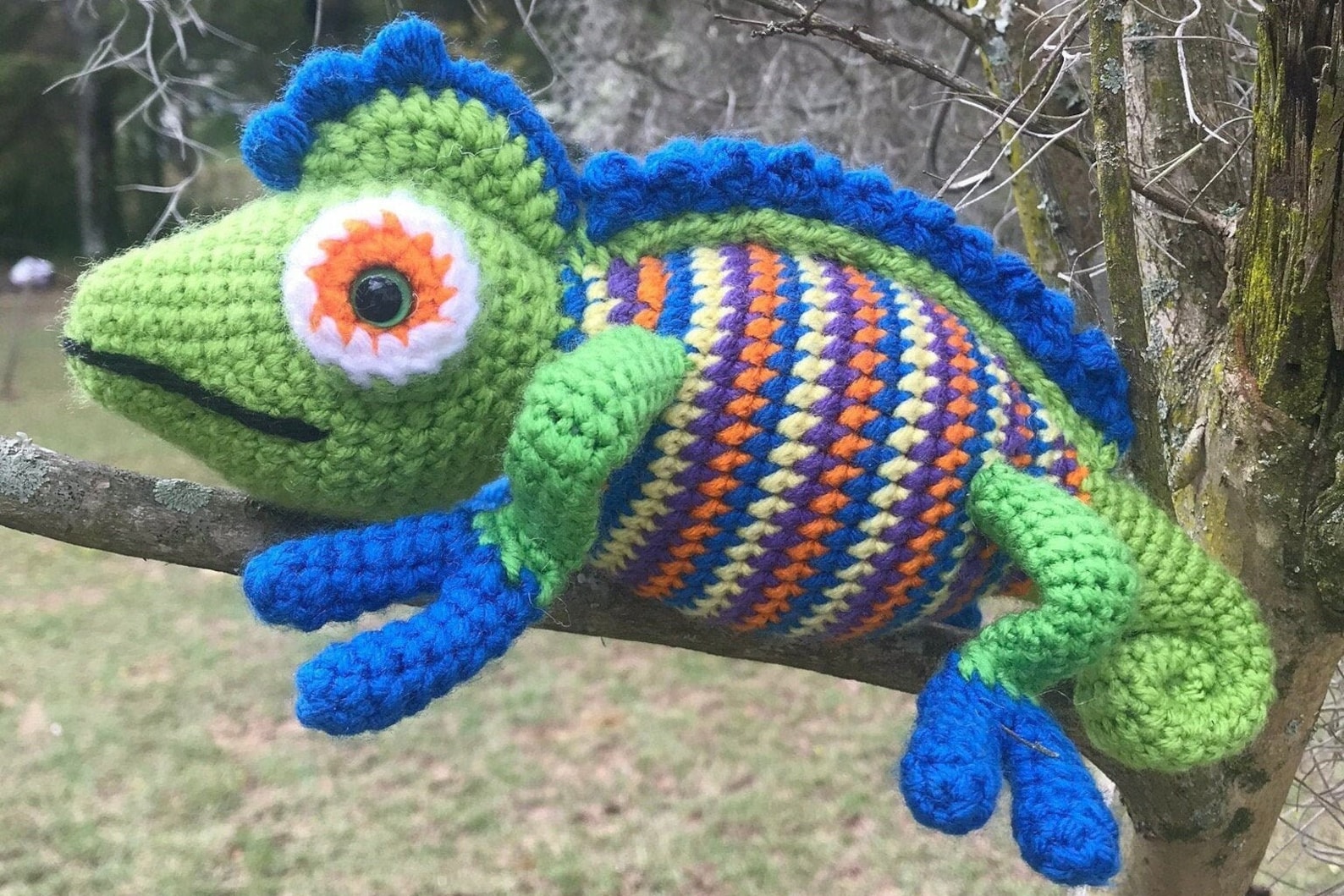 Colorful Chameleon Stuffed Animal Crocheted Toy - Etsy
