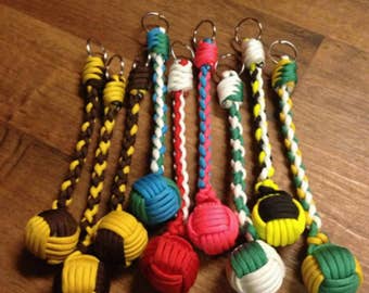 Leather Monkey's Fist Keychain - Etsy