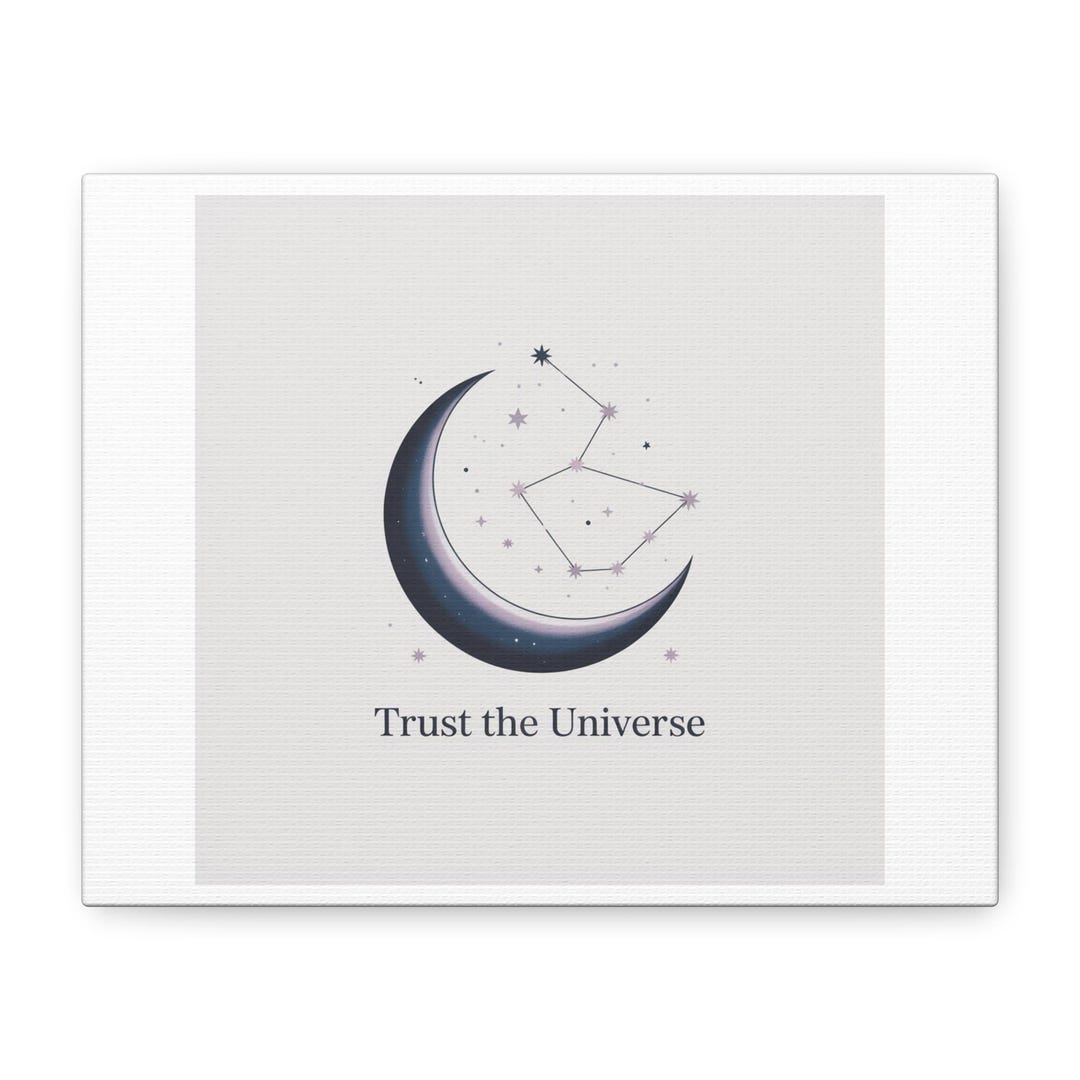 Trust the Universe Crescent Moon Canvas | Minimal Astrology ...