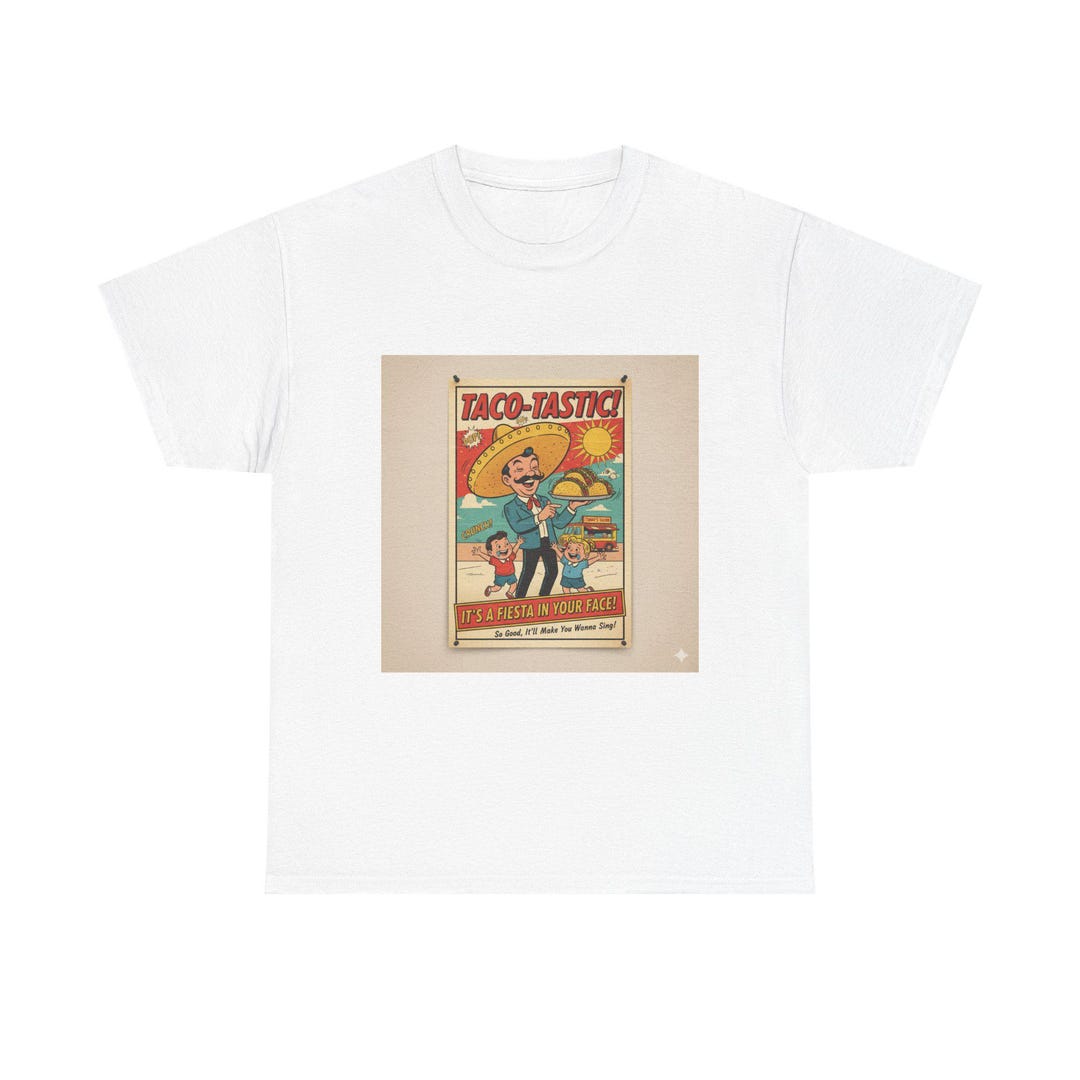 Taco-tastic Vintage Poster Tee | Retro Mexican Food Design - Etsy