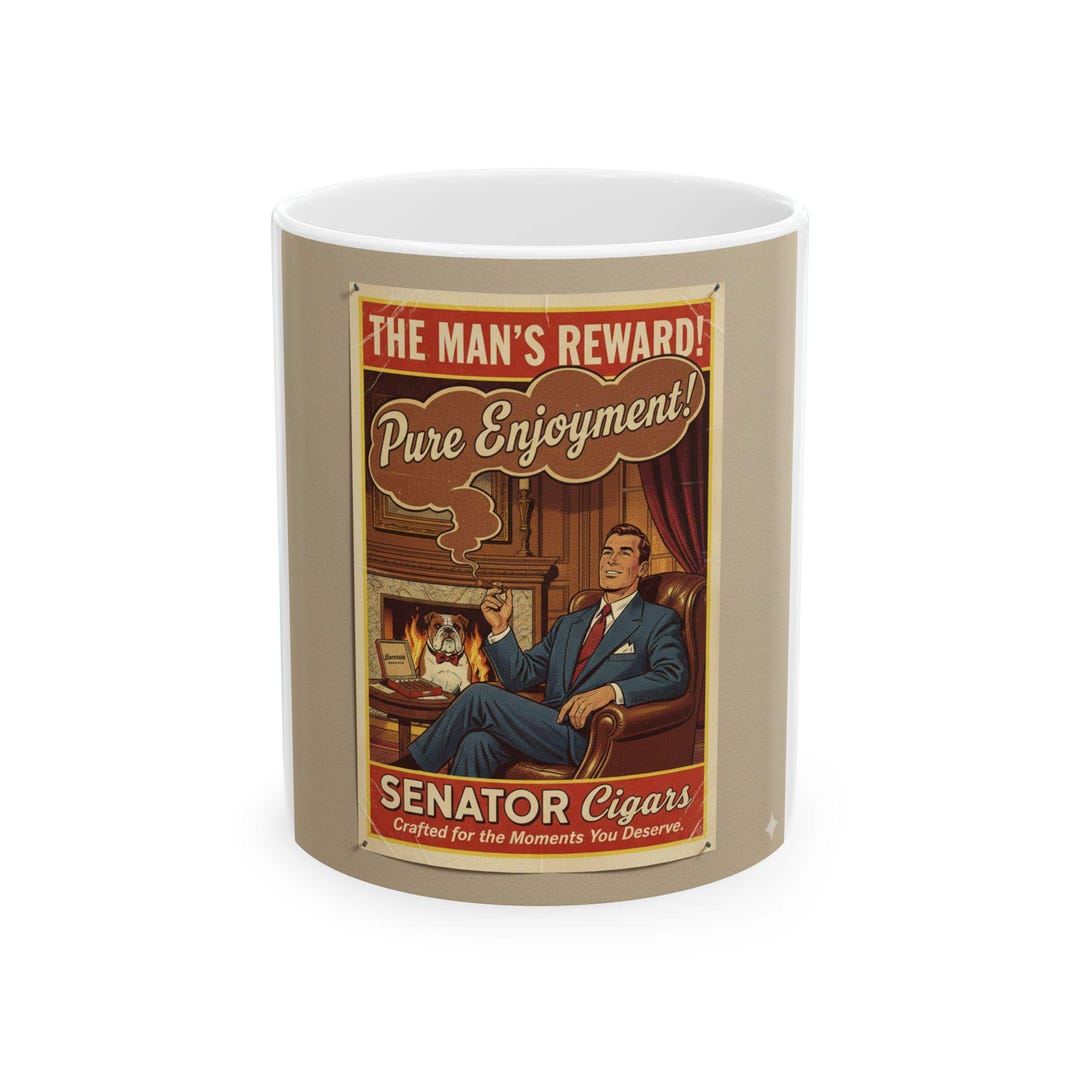 Vintage Senator Cigars Poster Mug Retro Man's Reward Ceramic Mug - Etsy