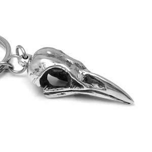Handmade Crow Bird Skull Keychain in Pewter - Etsy