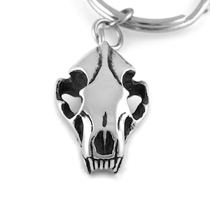 Wolverine Skull Keychain, Animal Bone Keyring in Pewter - Etsy