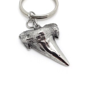 Metal Shark Tooth Keychain in Pewter Handmade Animal Fang Key - Etsy