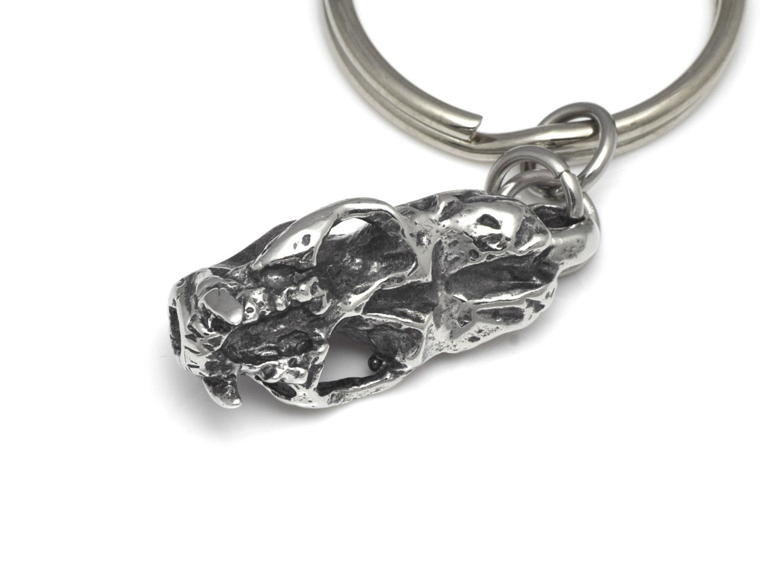 Metal Weasel Skull Keychain Polished Pewter Hand Carved - Etsy