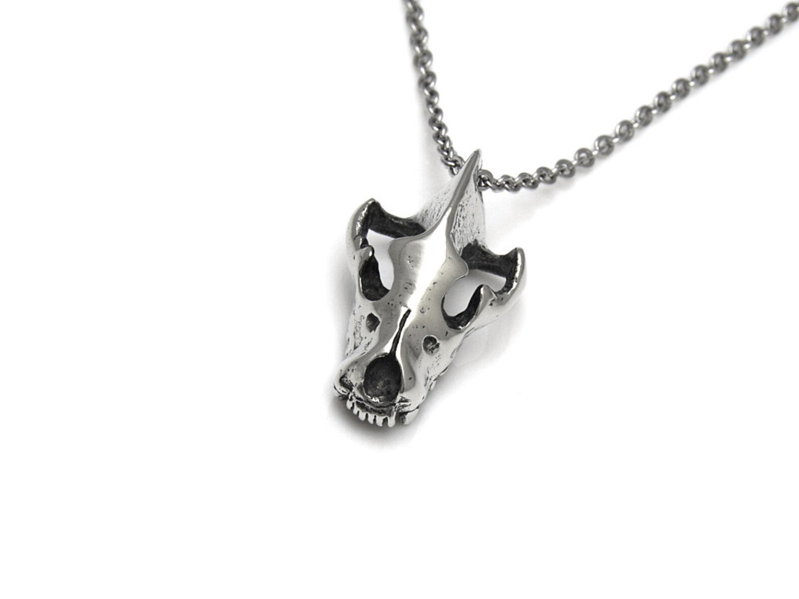 Hyena Skull Necklace Carnivore Animal Head Pendant Jewelry in | Etsy ...