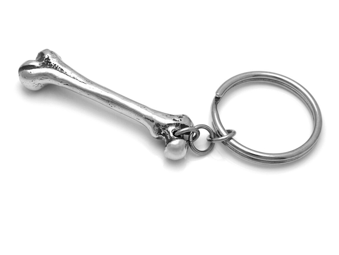 Handmade Human Femur Keychain, Medical Keyring, Pewter Bone Key Chain ...