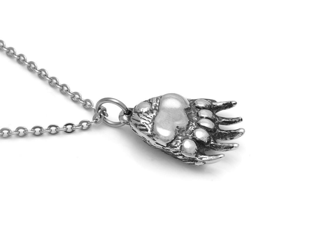 Bear Claw Pendant Necklace, Grizzly Paw Charm, Wild Animal Jewelry - Etsy