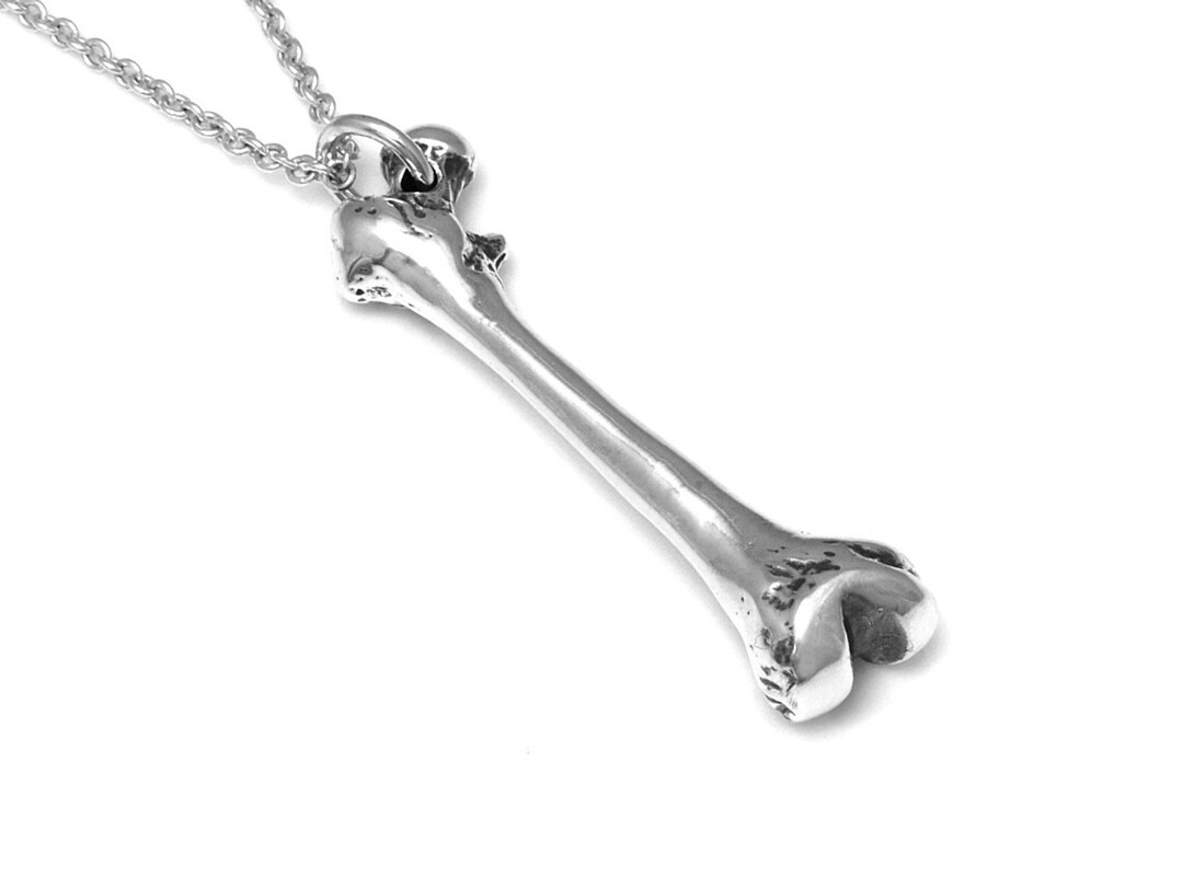 Sterling Silver Human Femur Bone Pendant Necklace, Anatomy Jewelry - Etsy