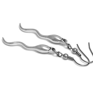 Sperm Earrings in Polished Pewter, Semen Charms, Fertility Jewelry - Etsy