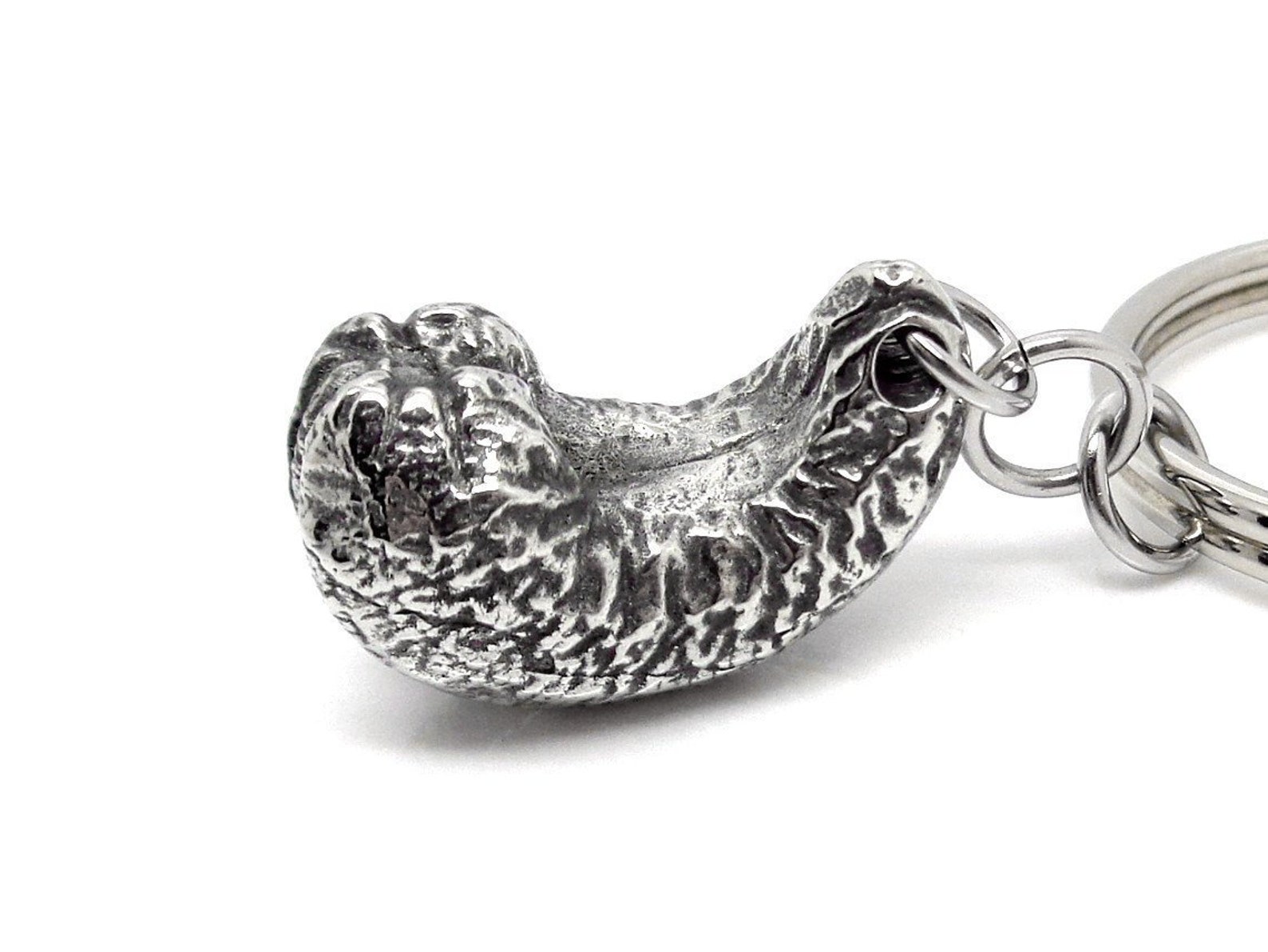 Cashew Keychain Nut Key Holder Nature Keyring in Pewter - Etsy