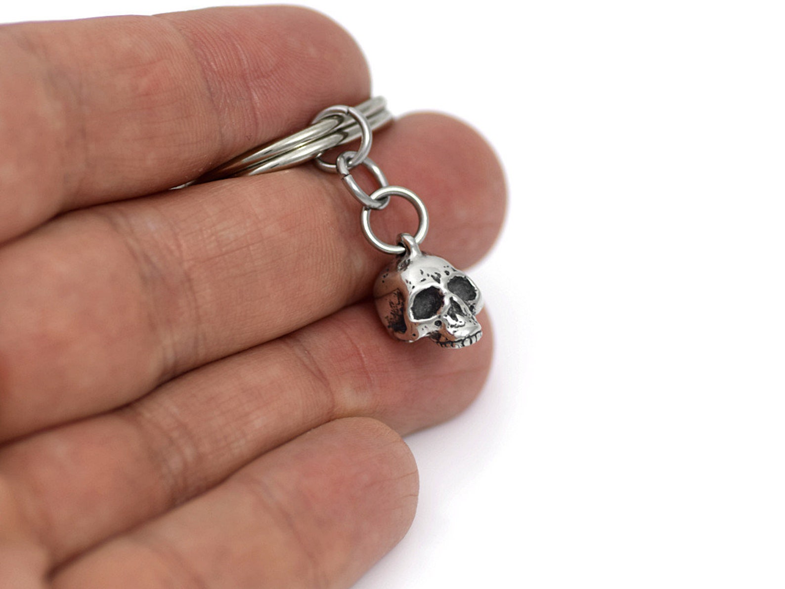 Small Skull Keychain Mortality Charm Handmade Polished - Etsy