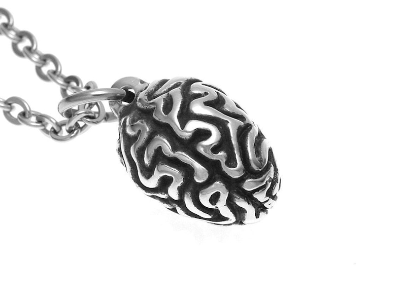 Small Brain Necklace Human Anatomy Pendant Jewelry in Pewter - Etsy