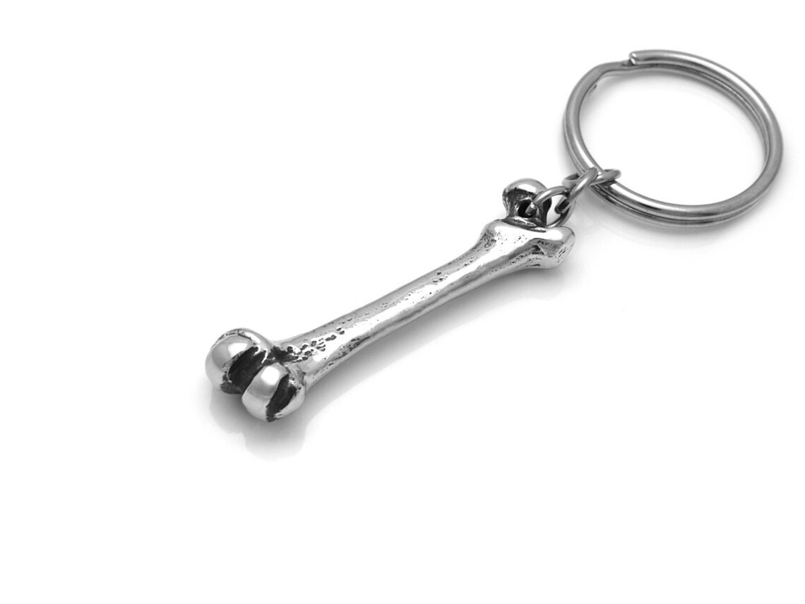 Handmade Human Femur Keychain, Medical Keyring, Pewter Bone Key Chain ...