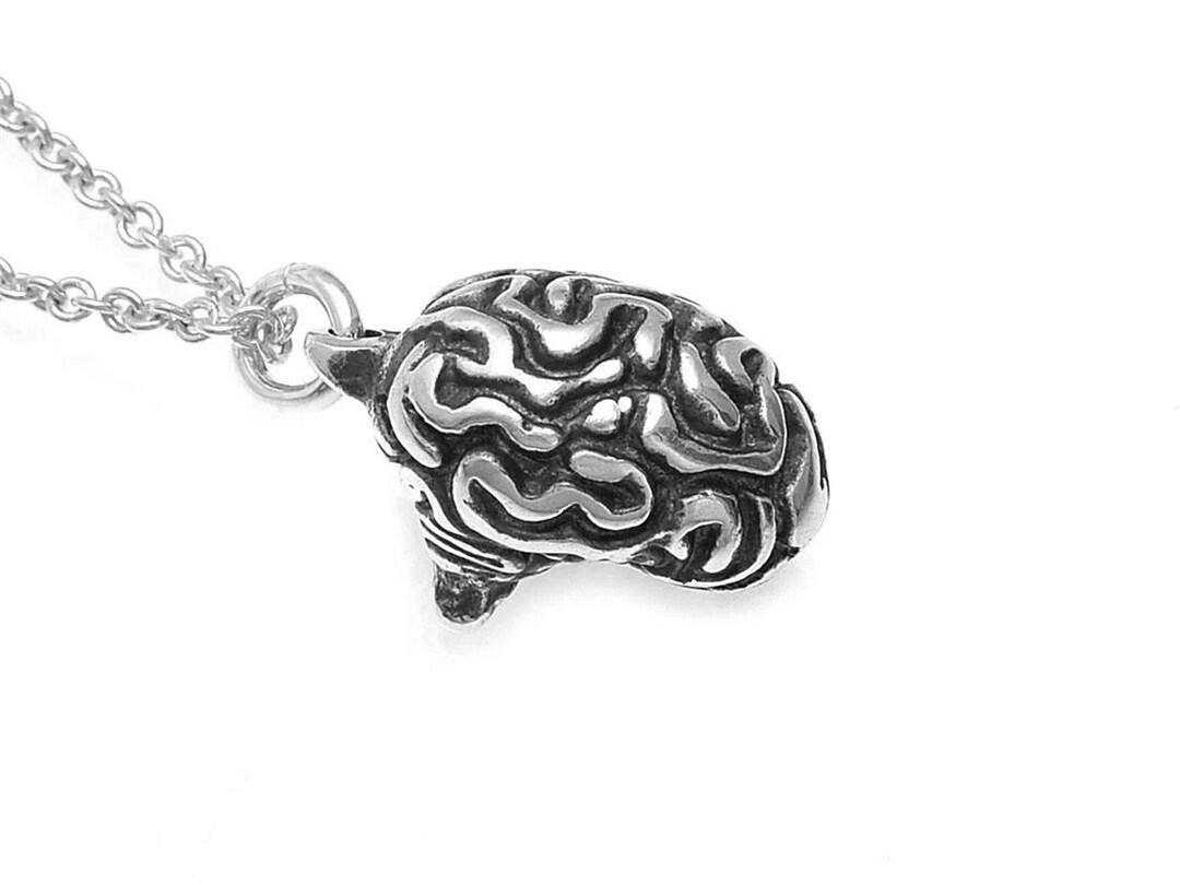 Sterling Silver Brain Necklace, Human Anatomy Jewelry - Etsy