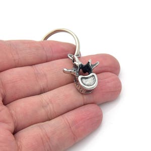Handmade Lumbar Vertebrae Keychain in Pewter, Scoliosis Chiropractor - Etsy