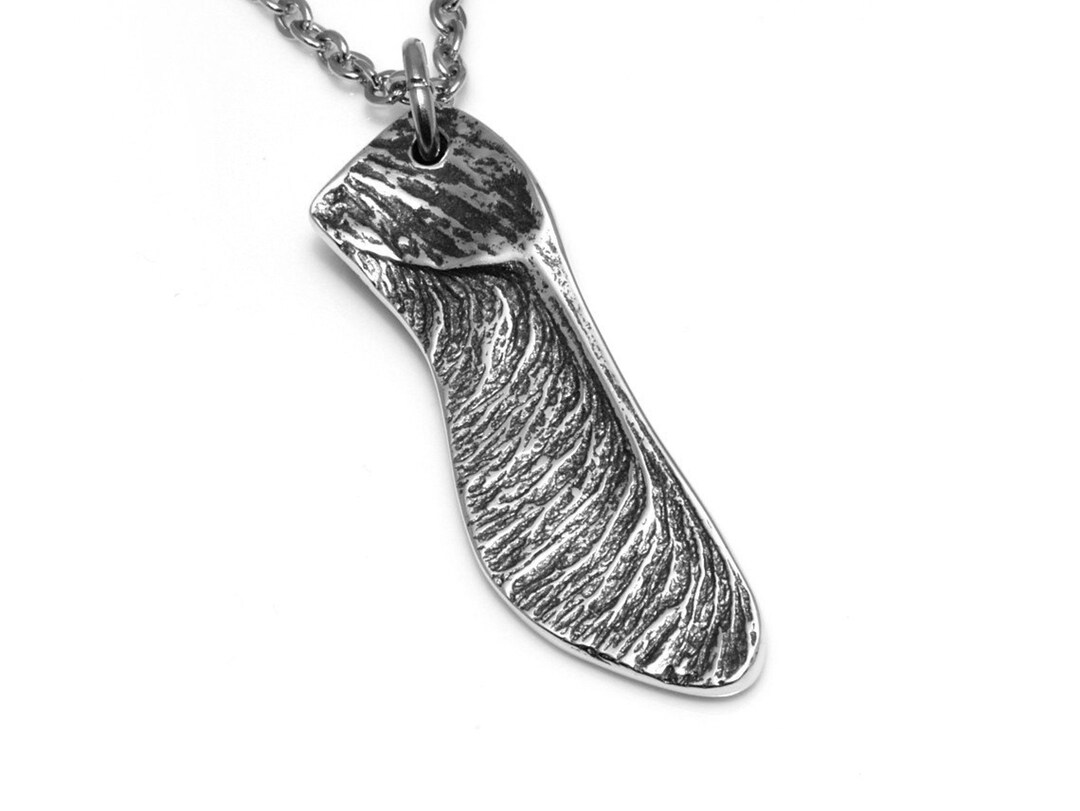 Maple Tree Seed Necklace in Pewter, Woodland Jewelry, Nature Charm - Etsy