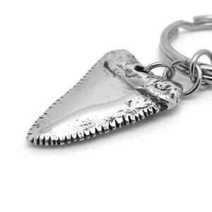 Handmade Shark Tooth Keychain Sharktooth Key Holder in Polished Pewter ...