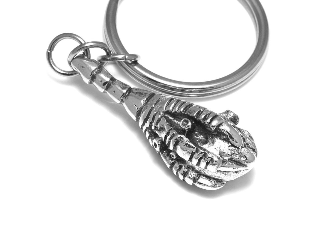Raven Claw With Human Heart Keychain, Handmade Bird Keyring in Pewter ...