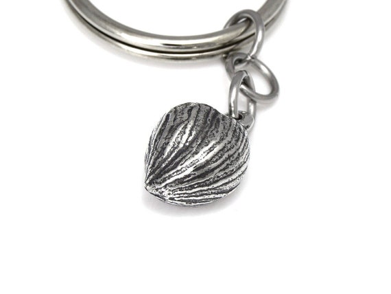 Hazelnut Keychain Nut Key Holder Nature Keyring in Pewter | Etsy