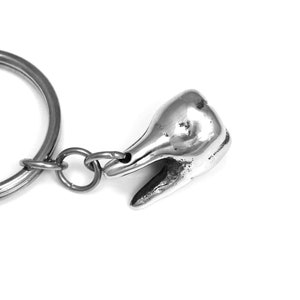 Handmade Human Molar Tooth Charm Keychain in Polished Pewter - Etsy
