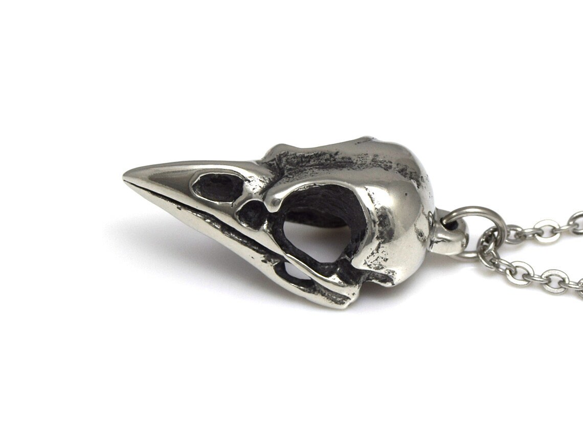 Jackdaw Skull Pendant Necklace Handmade Crow Bird Jewelry - Etsy Sweden
