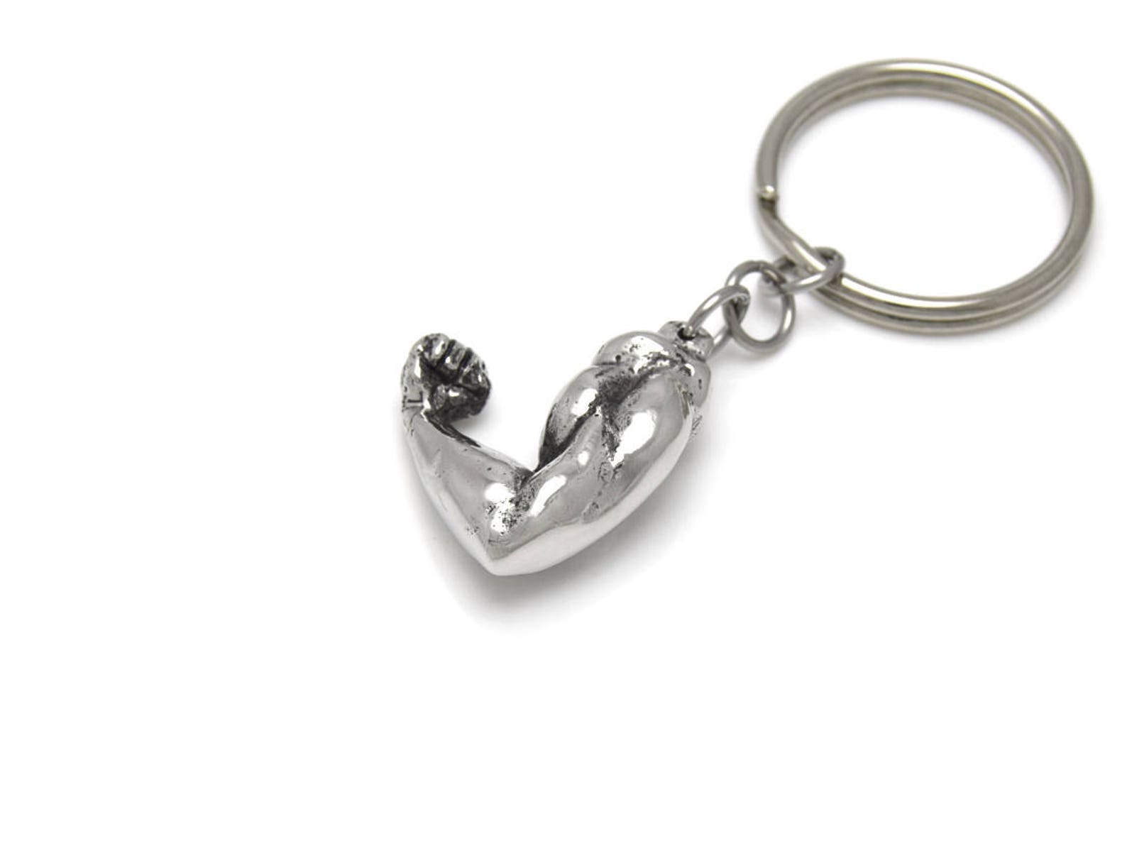 Human Biceps Charm Keychain Handmade Bodybuilder Keyring in | Etsy