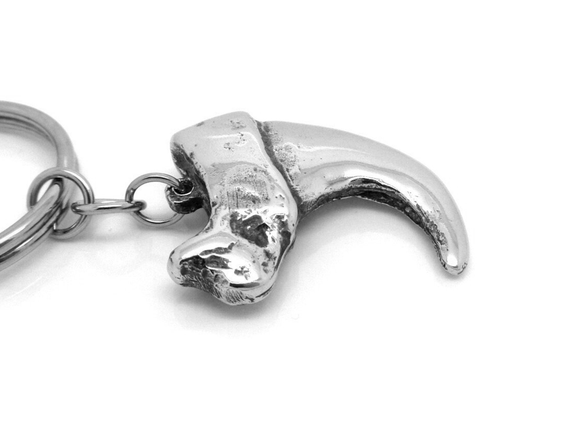 Lynx Claw Keychain in Pewter, Wild Cat Talon Key Ring, Animal Key Chain ...