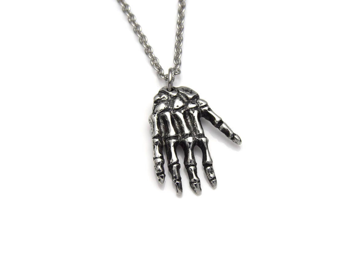 Human Skeleton Hand Pendant Necklace Anatomy Jewelry - Etsy